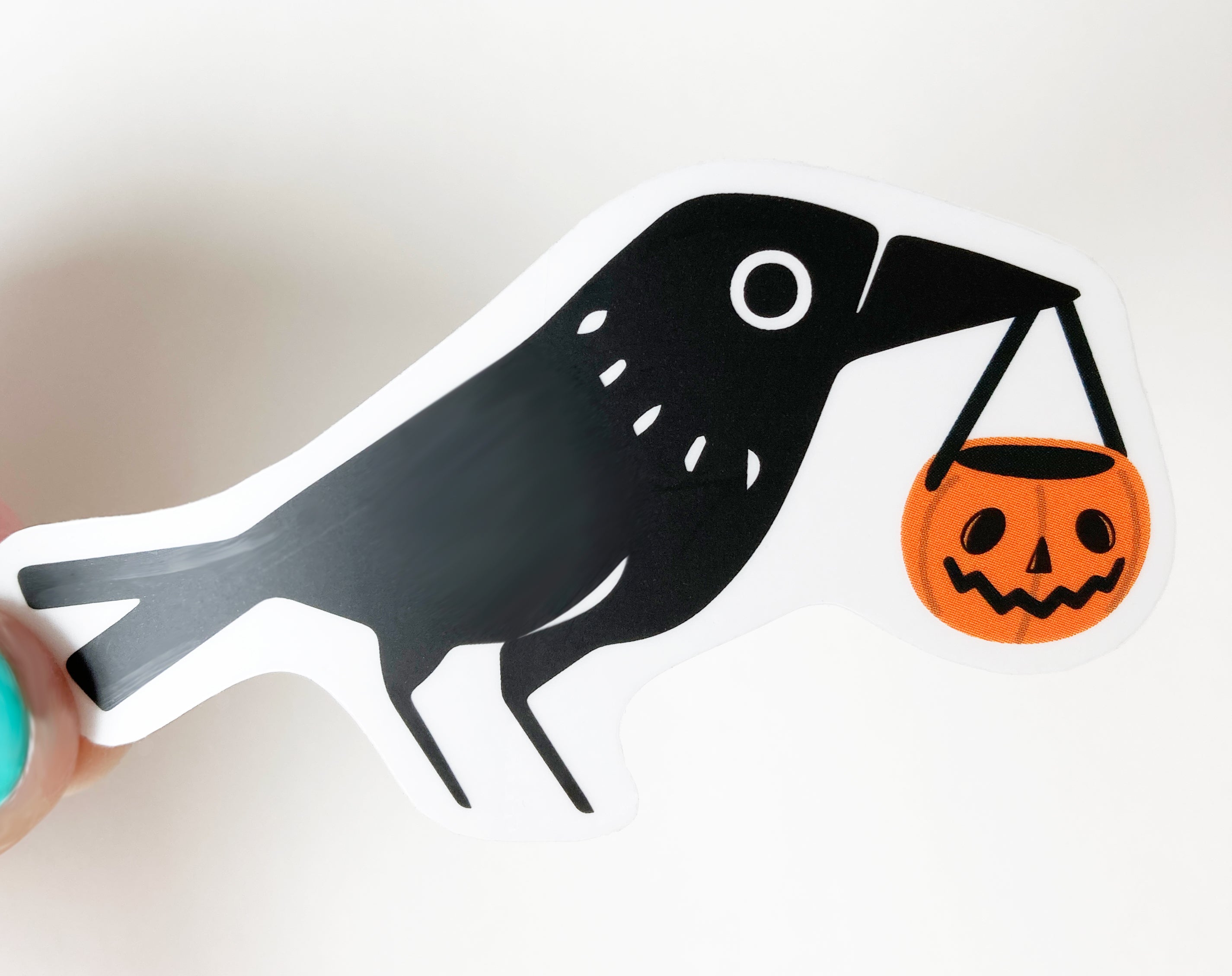 Crow & Pumpkin Bucket, Decal, Transparent, Waterproof – thesketchypumpkin