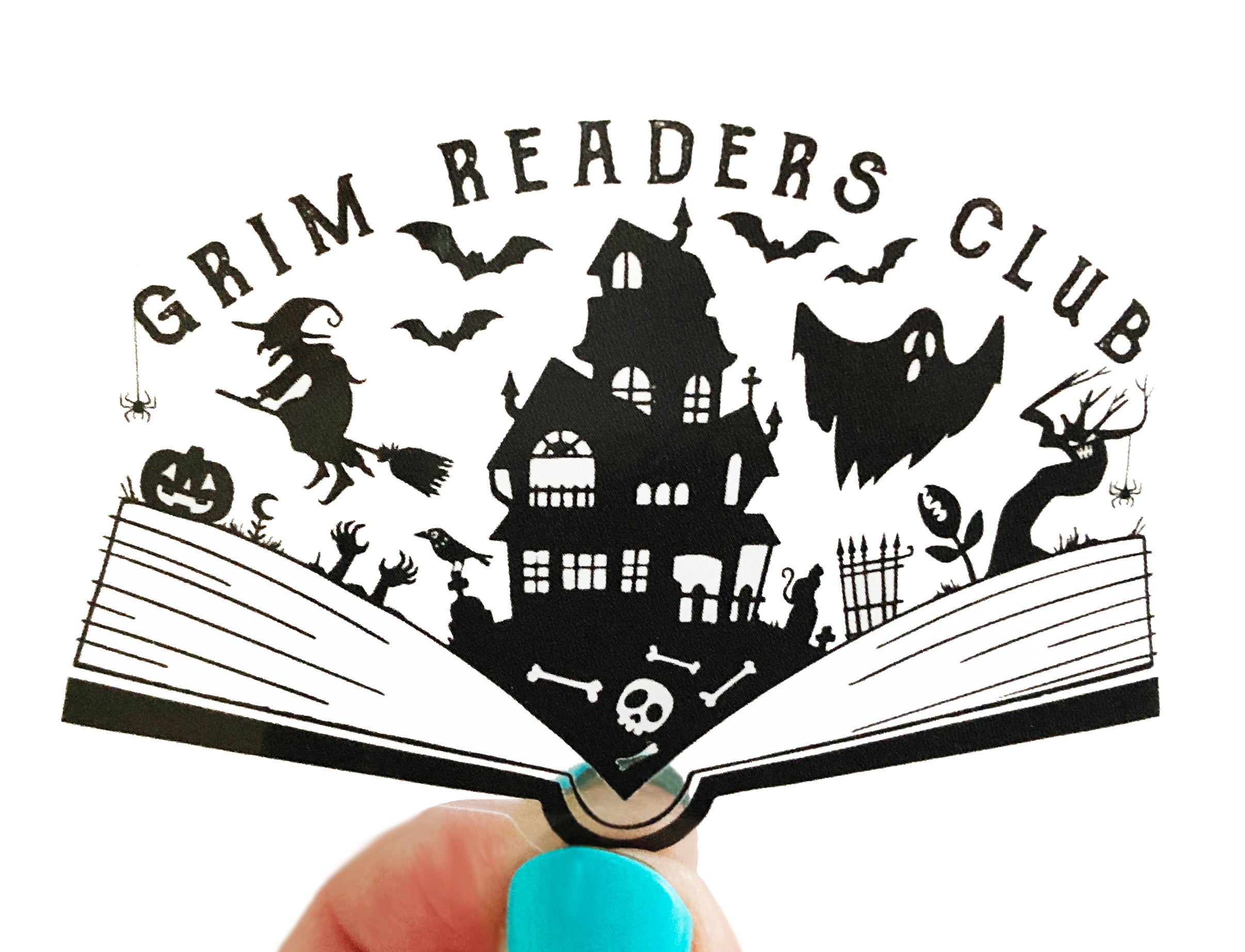 Grim Readers Decal, Transparent, Waterproof – thesketchypumpkin