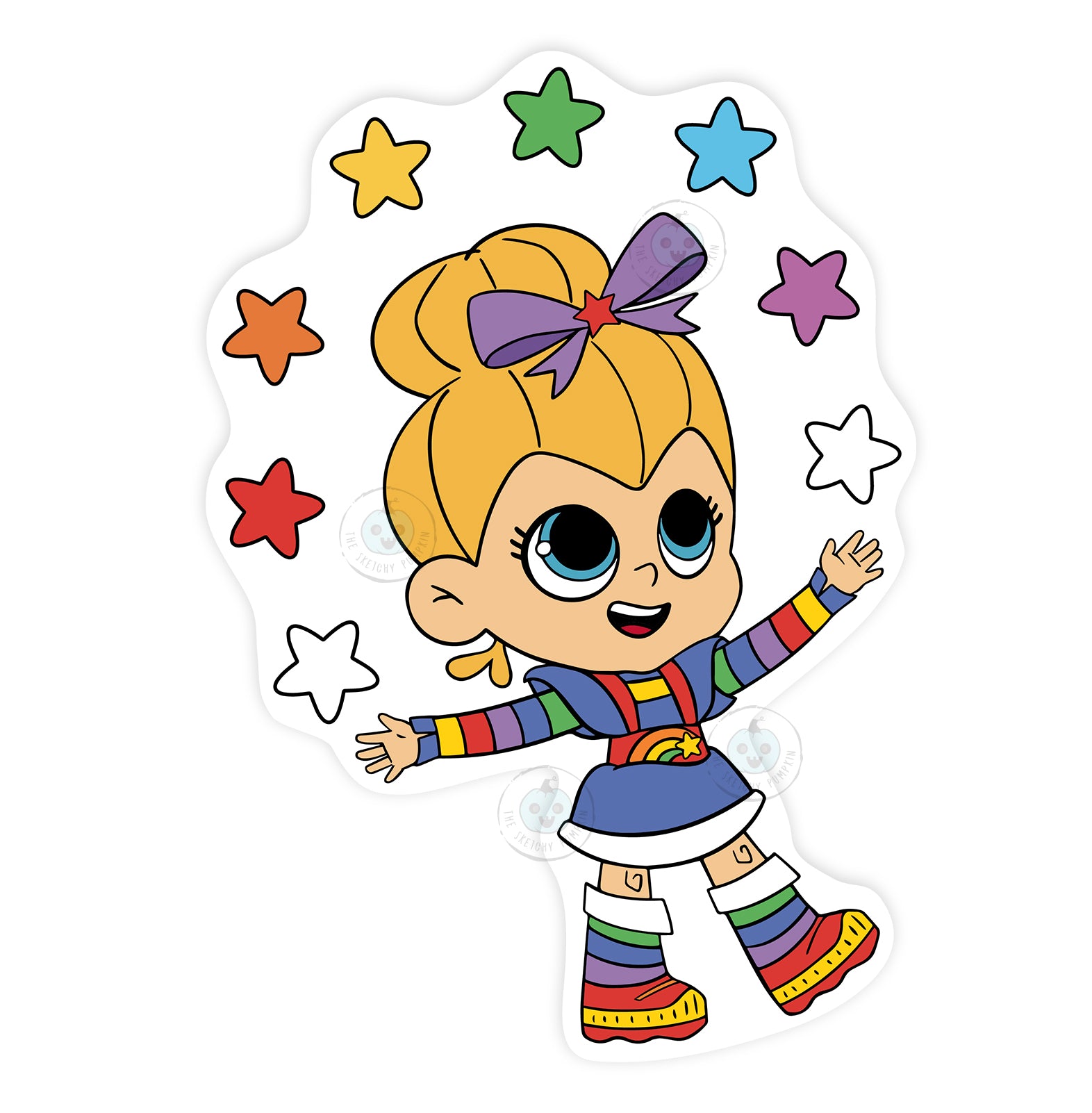 Rainbow Brite Stars, Vinyl Decal, Transparent Backing – thesketchypumpkin